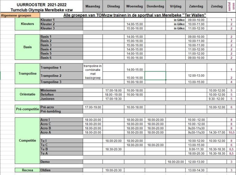 Uurrooster – TOMvzw